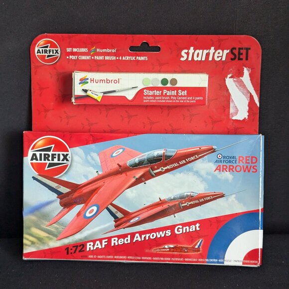 Toys | Raf Red Arrows Gnat 172 Airfix Starter Set Royal Air Force Model ...
